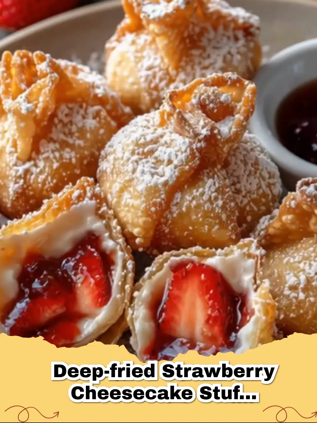 Crispy Deep-Fried Strawberry Cheesecake Wonton Bites Recipe - Eldralys ...